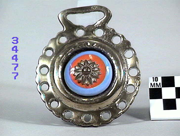 Horse Brass - Sun Disc, Ceramic, 1930-1955