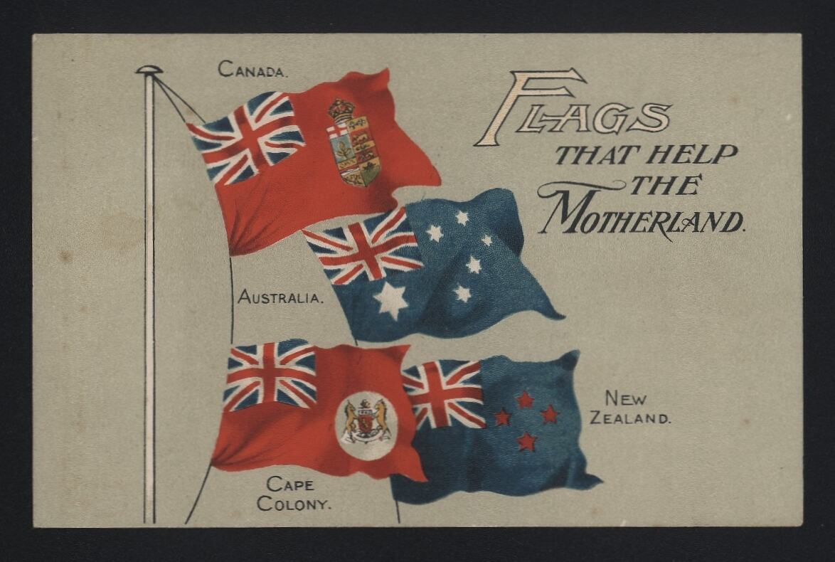Postcard - 'Flags That Help The Motherland', Flags of the Empire, The ...