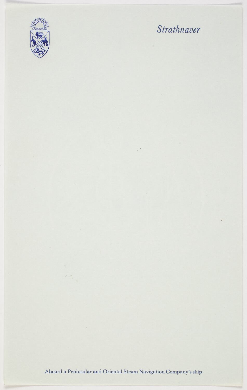 Notepaper - SS Strathnaver, P&O Lines, circa 1950s