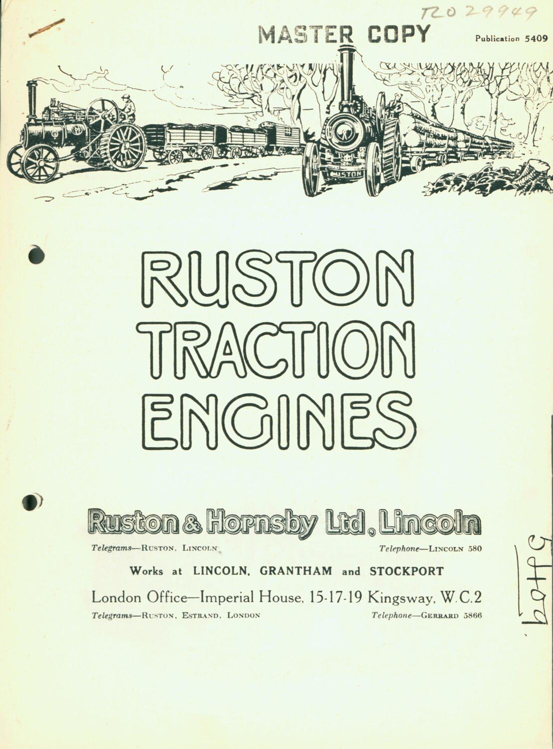 Product Catalogue - Ruston & Hornsby Ltd, Steam Traction Engines, 1928