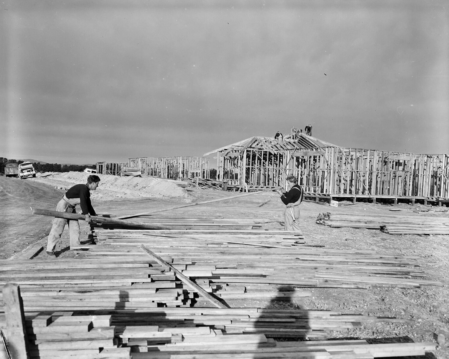 Negative - Construction of Houses, Doncaster, Victoria, 1958