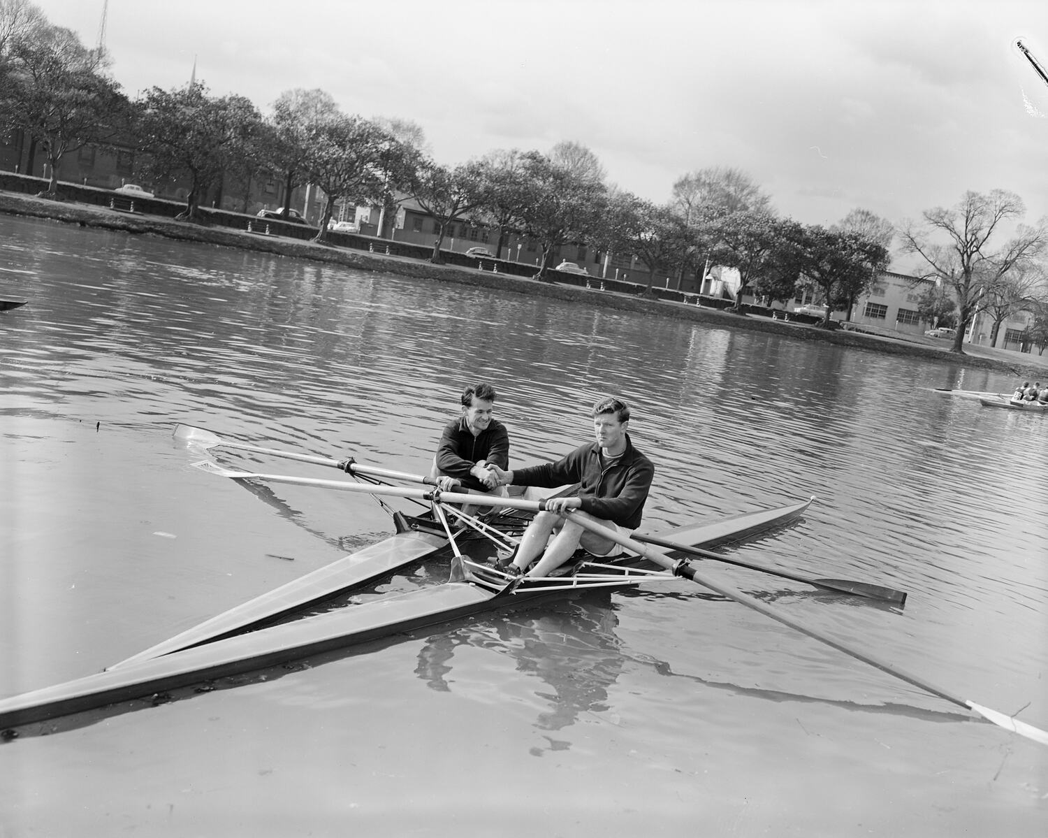 Negative - Row Boats, Yarra River, Melbourne, Victoria, 1958
