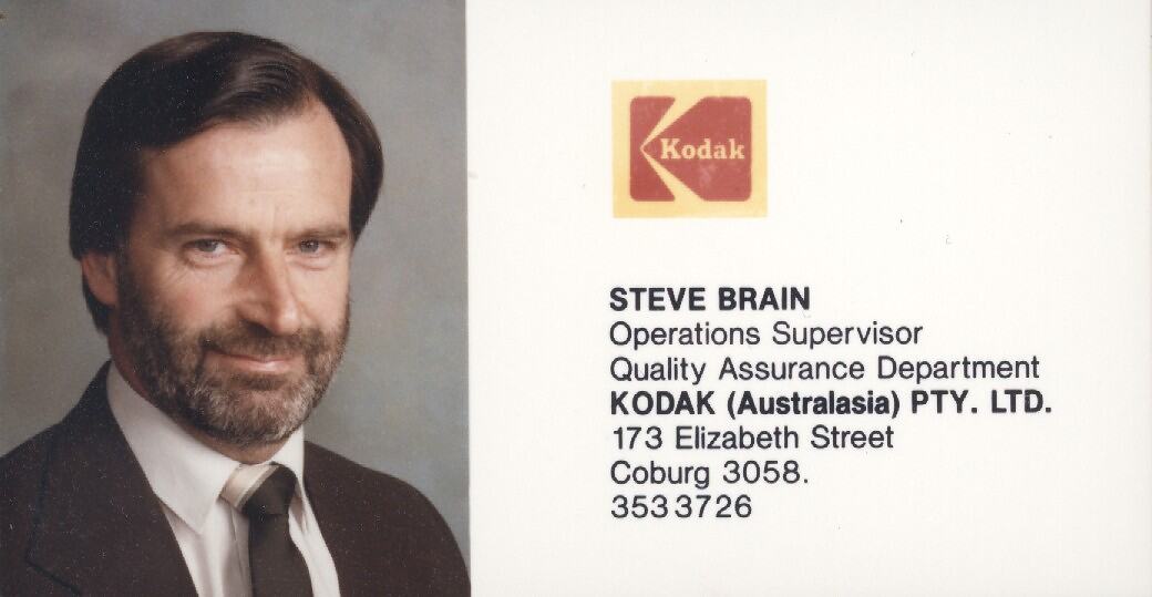 Business Card - Steve Brain, Operations Supervisor, Quality Assurance ...