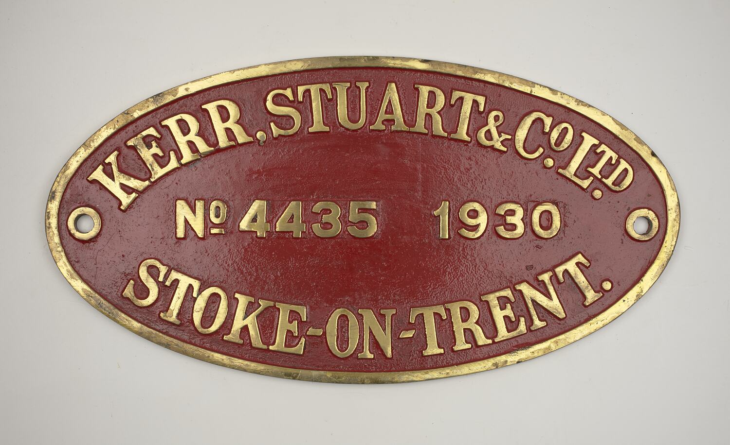 Locomotive Builders Plate - Kerr Stuart & Co. Ltd, Stoke-on-Trent ...