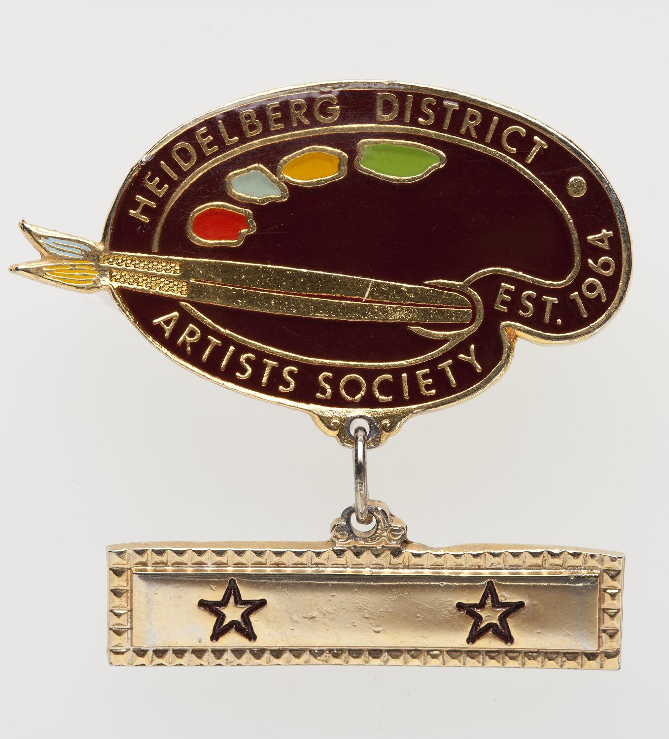 Badge - Heidelberg District Artists' Society, Helen Ilich, 1960s-1970s