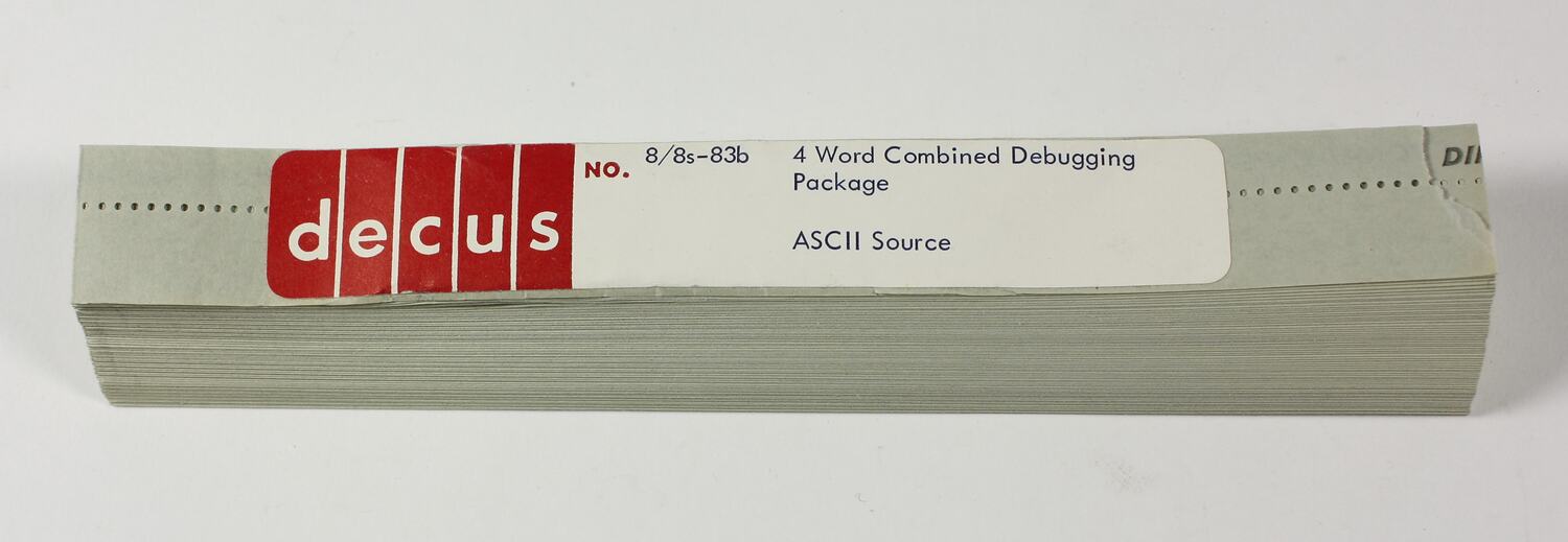 Paper Tape Decus 88s 83b 4 Word Combined Debugging Package Ascii Source Circa 1968