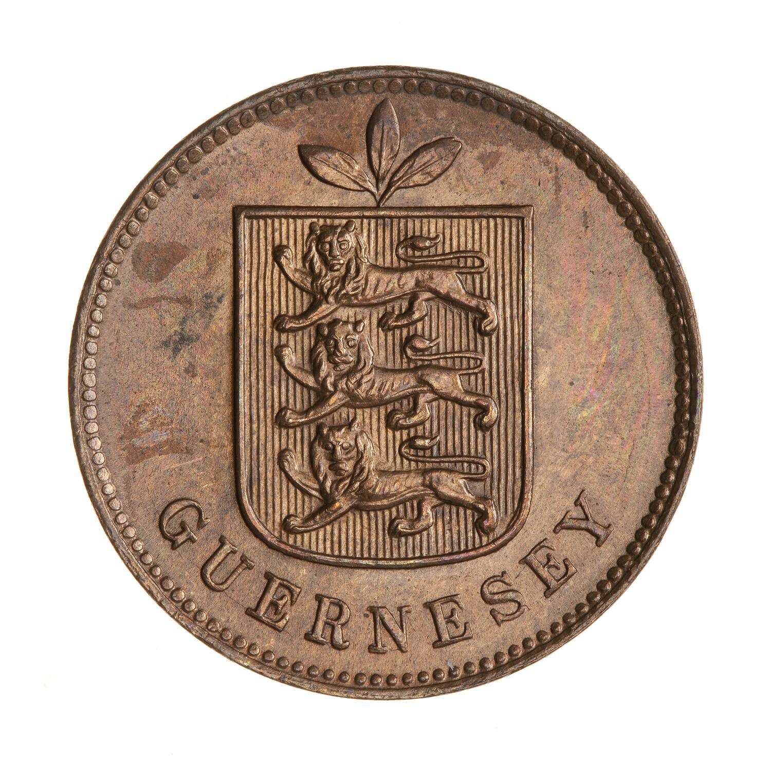 Coin - 1 Double, Guernsey, Channel Islands, 1893