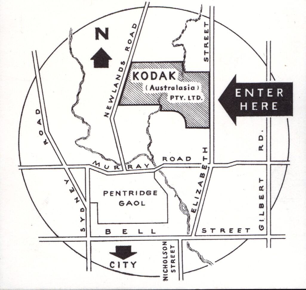 Map - Kodak Australasia Pty Ltd, Coburg, circa 1964 - 1980