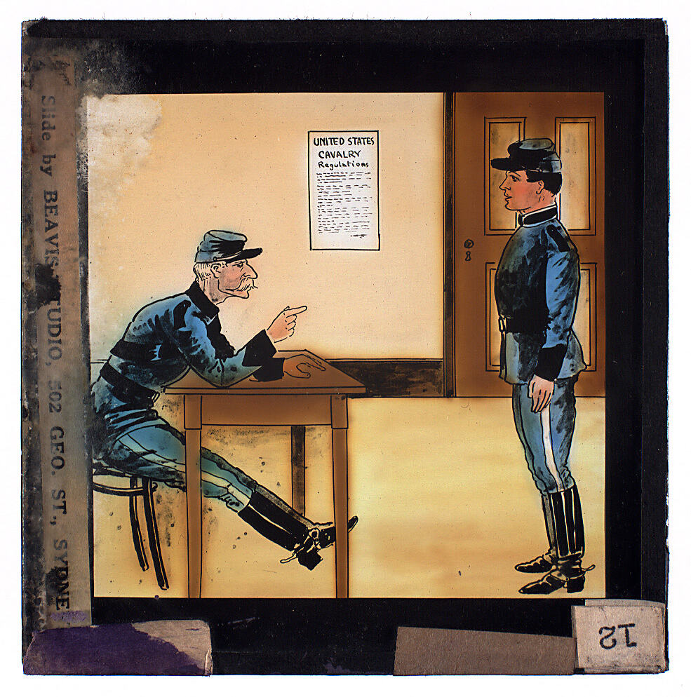 Lantern Slide - Two Men from United States Cavalry, circa 1930s-1940s