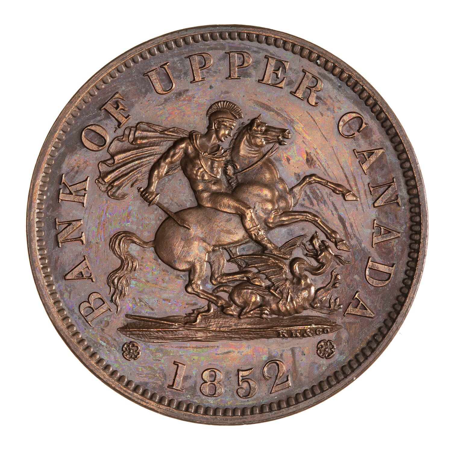 Proof Token - 1 Penny, Bank of Upper Canada, Upper Canada, Canada, 1852