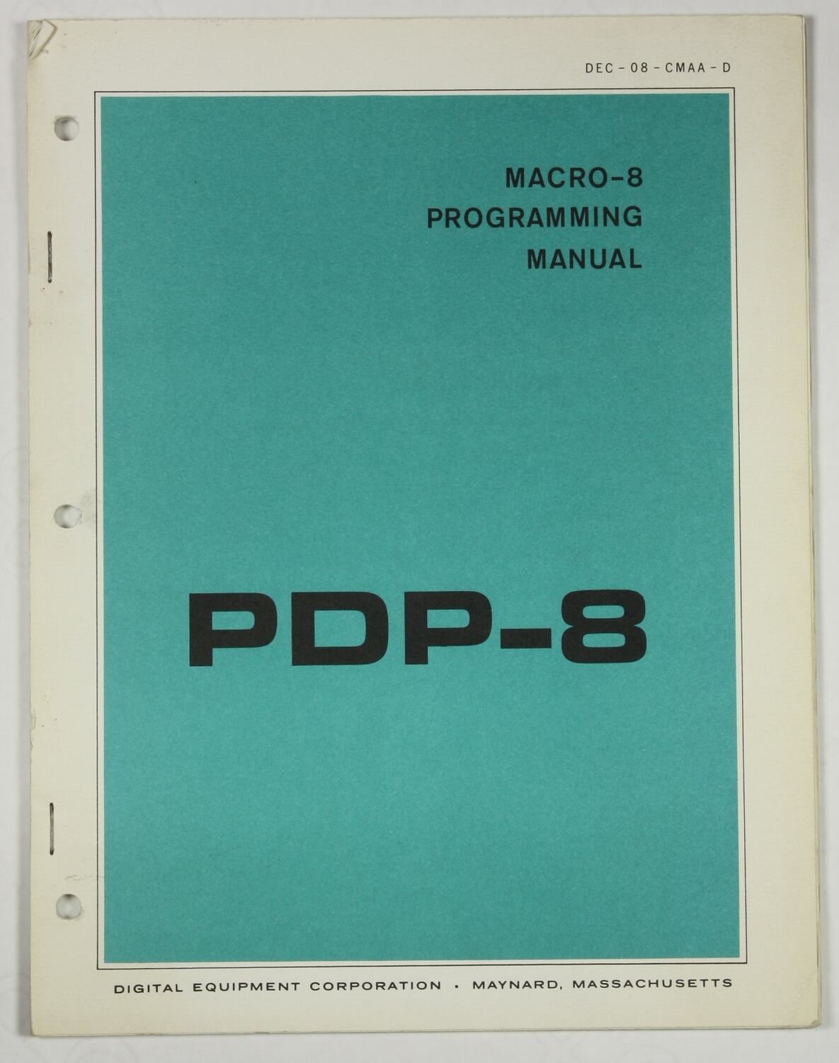 Programming Manual - Digital, PDP-8, Macro-8, 1965