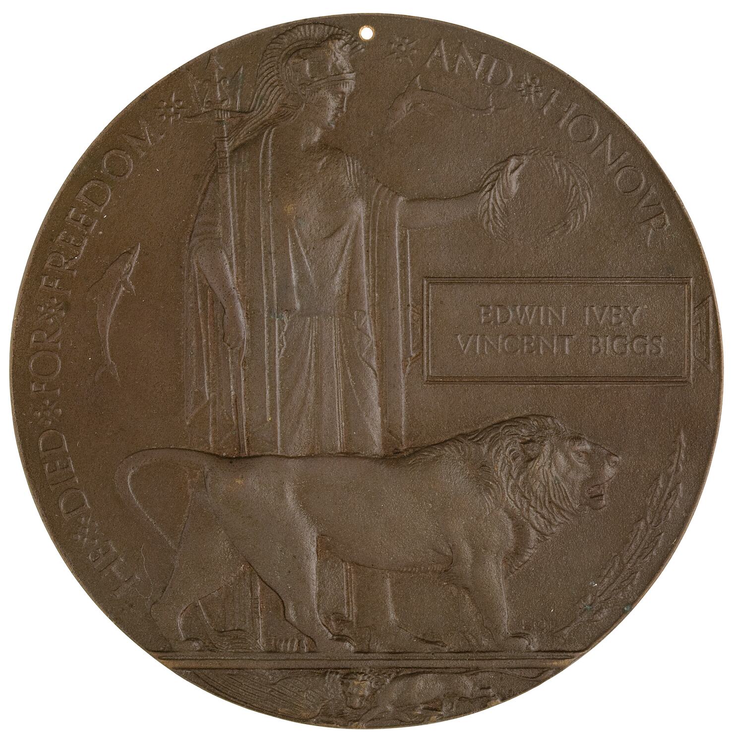 Plaque - Next of Kin Memorial Plaque, World War I, Great Britain ...