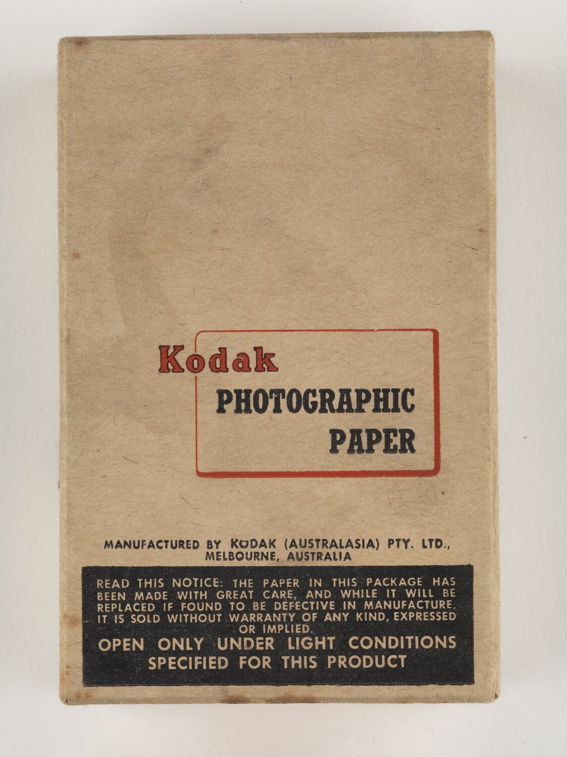 Photographic Paper - Kodak Australasia Pty Ltd, 'Velox Single Weight F ...