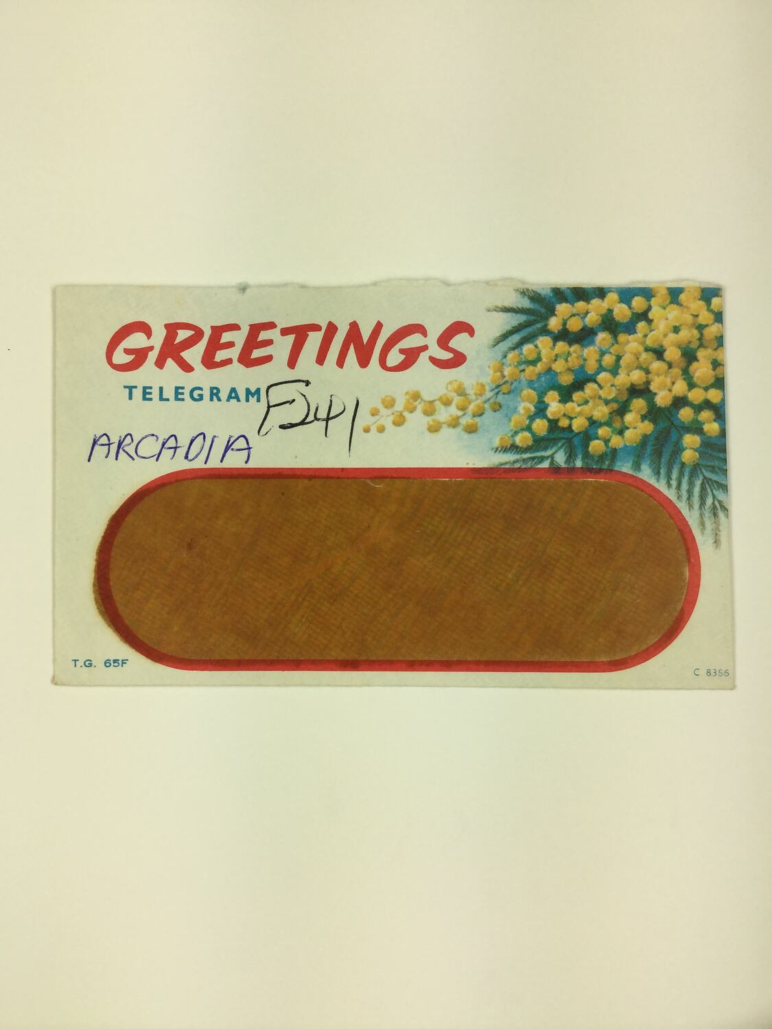 Envelope - Telegram, SS Arcadia, 1967