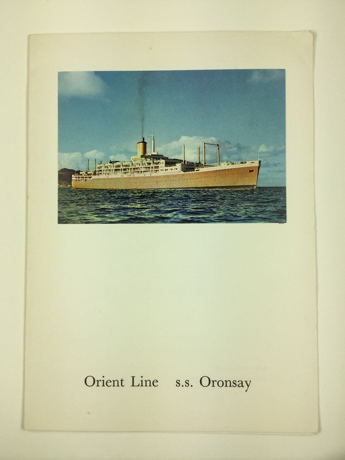 Menu - Dinner, Orient Line, SS Oronsay, 3 Mar 1959