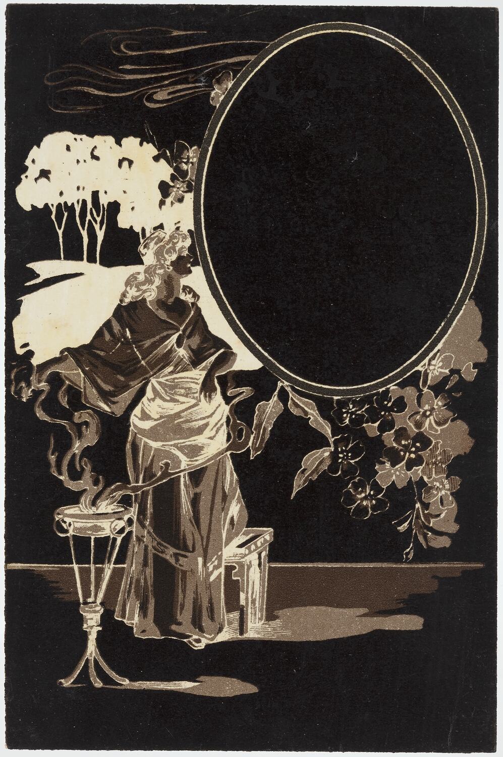 Negative Vignette - Woman with a Basin, circa 1900
