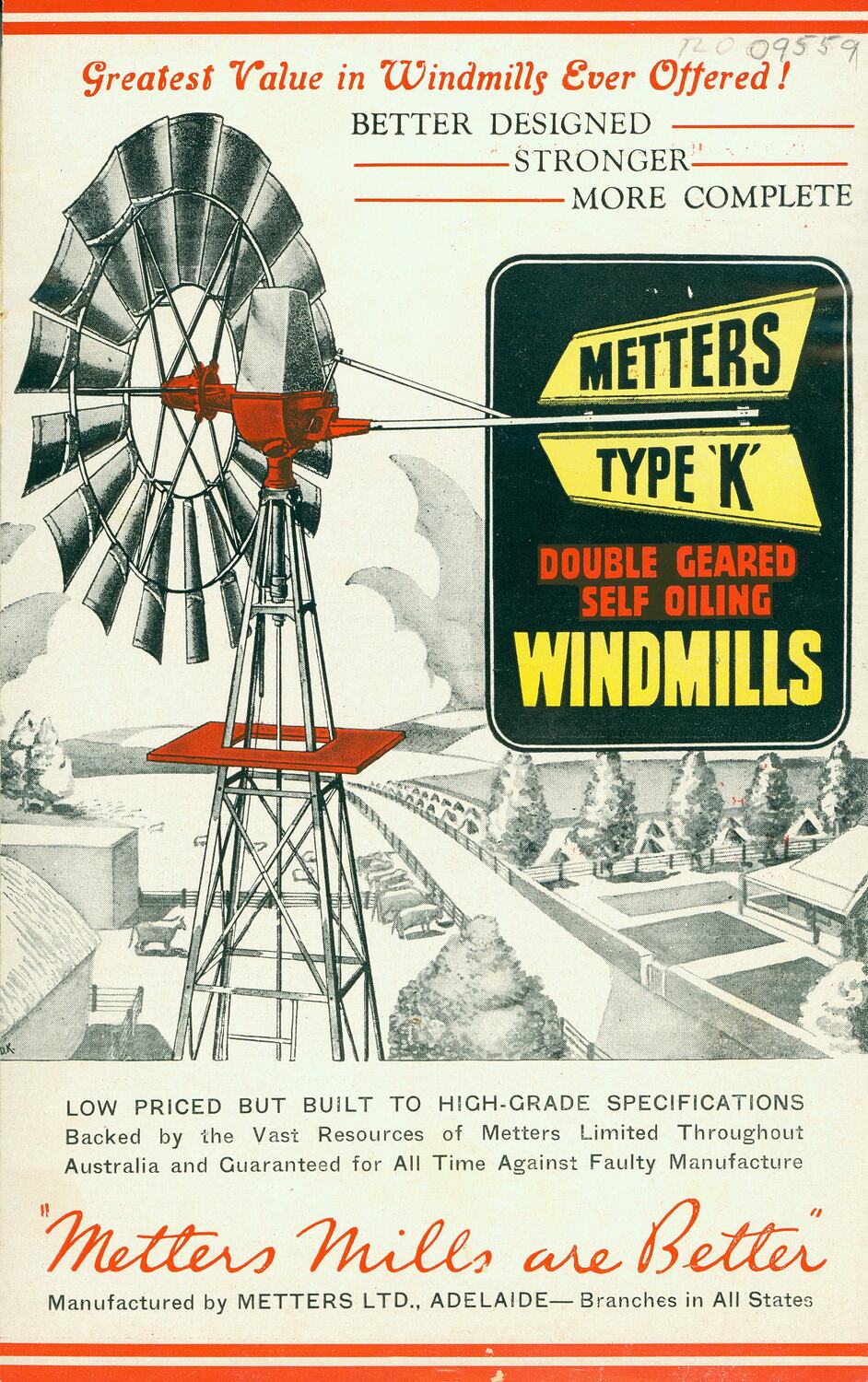 Publicity Leaflet - Metters Ltd, Type K Windmills, 1944