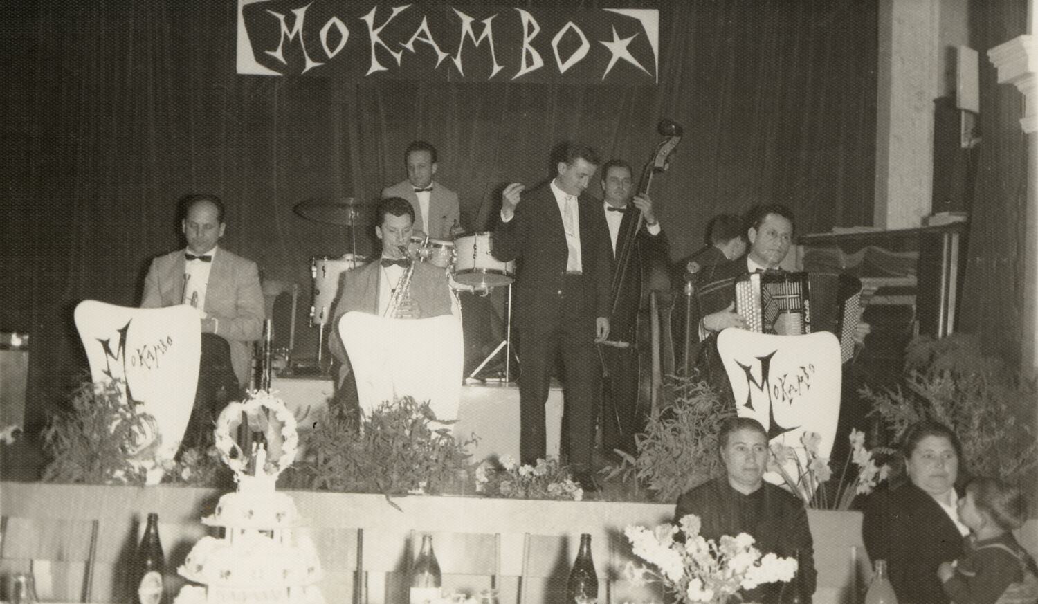 Digital Photograph - Mokambo Band with Mokambo Sign & Wedding Cake ...