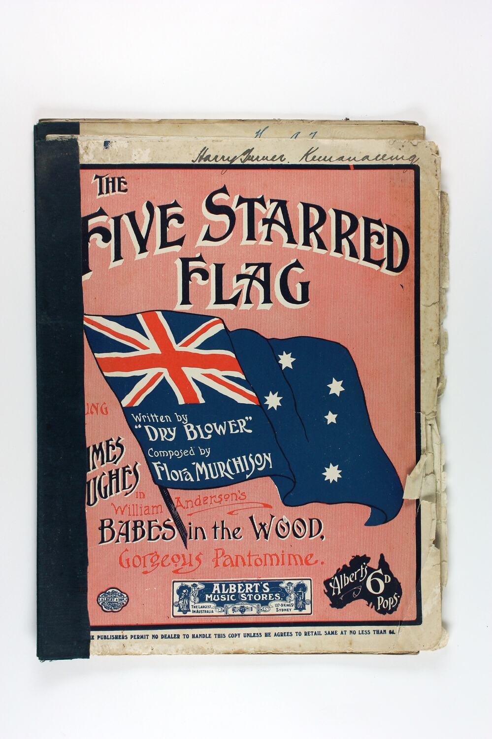 Sheet Music - 'The Five Starred Flag', Flora Murchison & 'Dry Blower', 1909