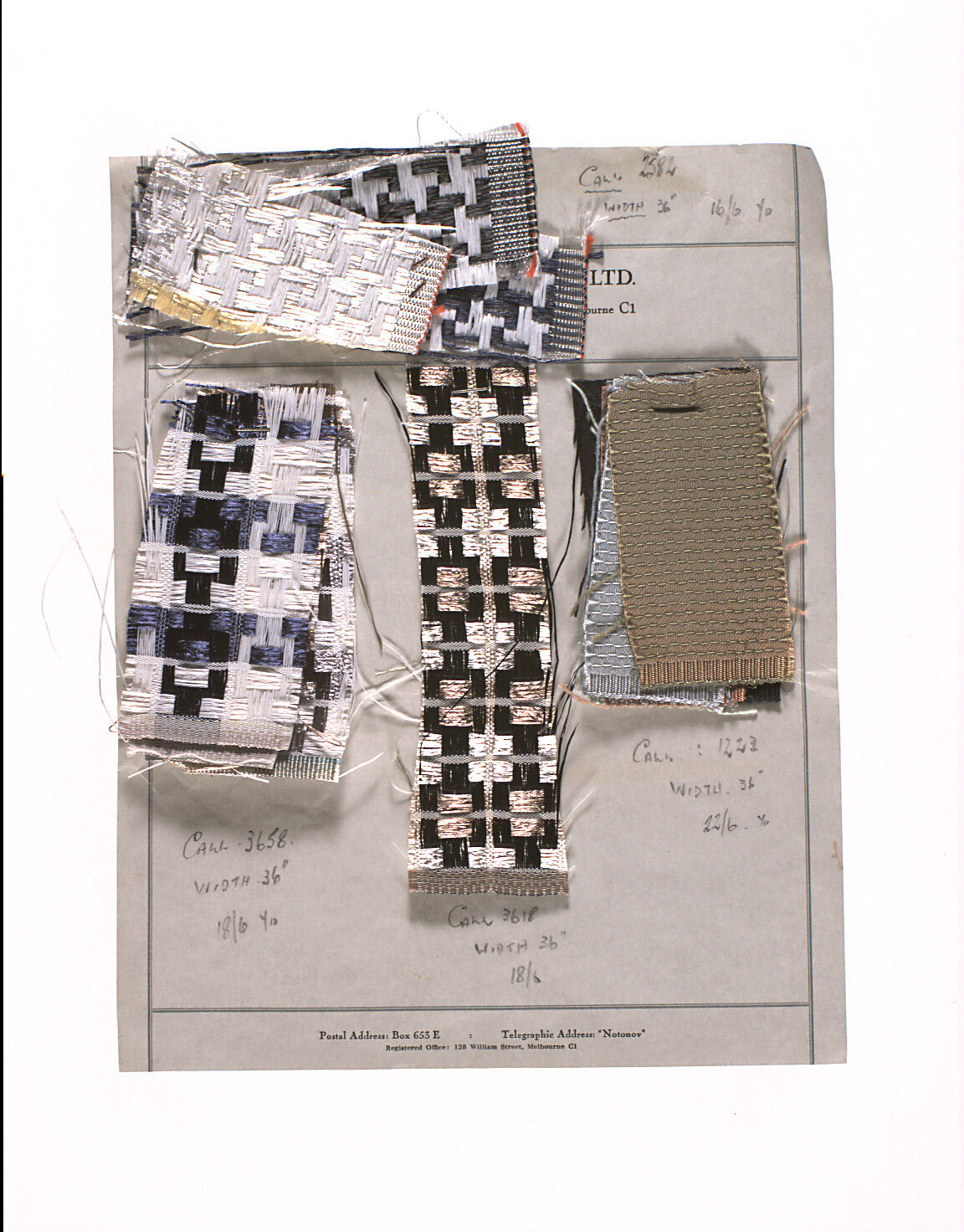 Fabric Samples - Nott's Novelties Pty Ltd, circa 1960-1975