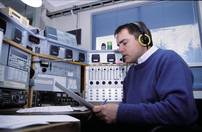 Slide - Operator at Console, Melbourne Coastal Radio Station, Cape ...