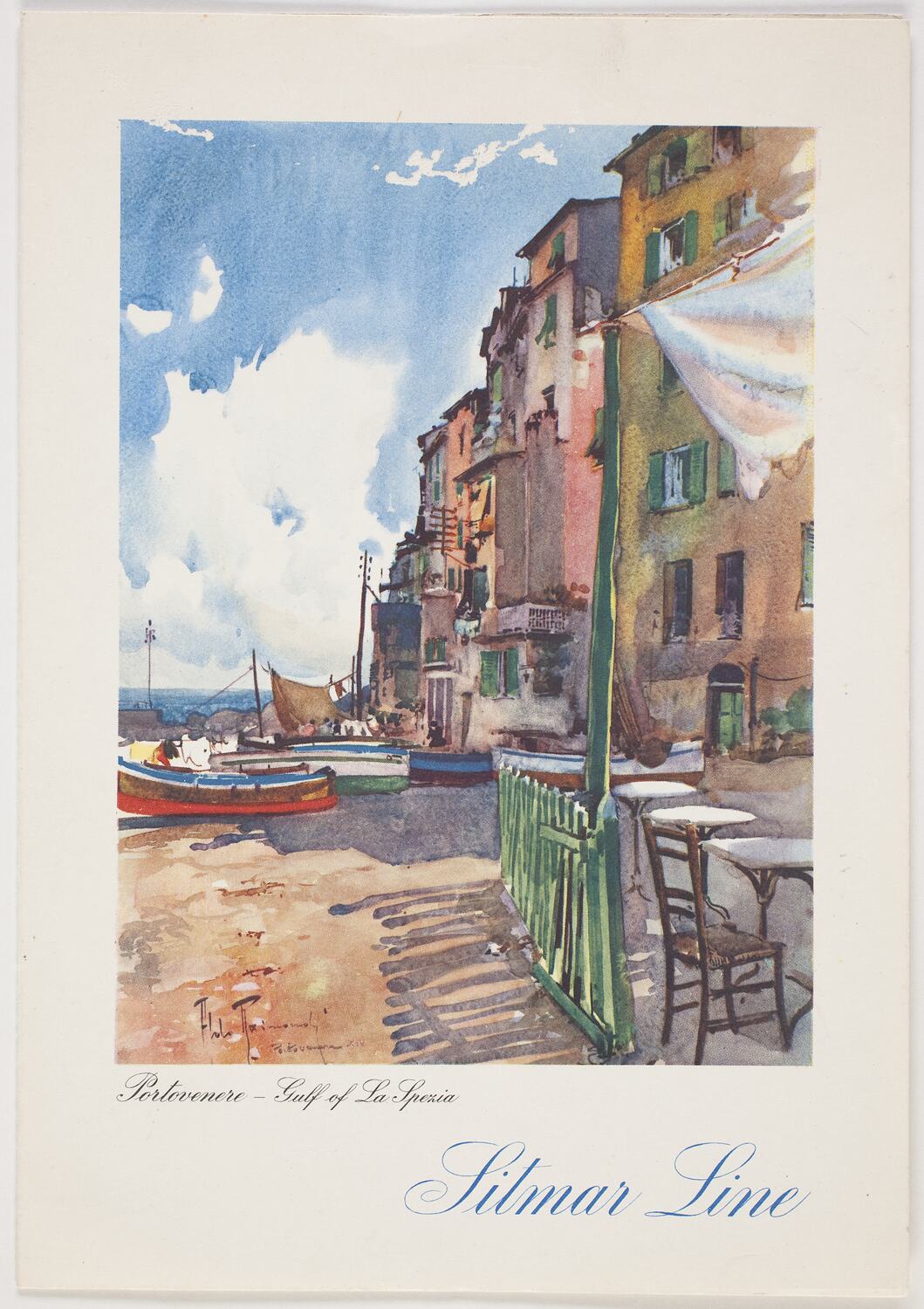 Menu - TV Fairsky, Italian Sitmar Line, Lunch & Dinner, 1 Feb 1959