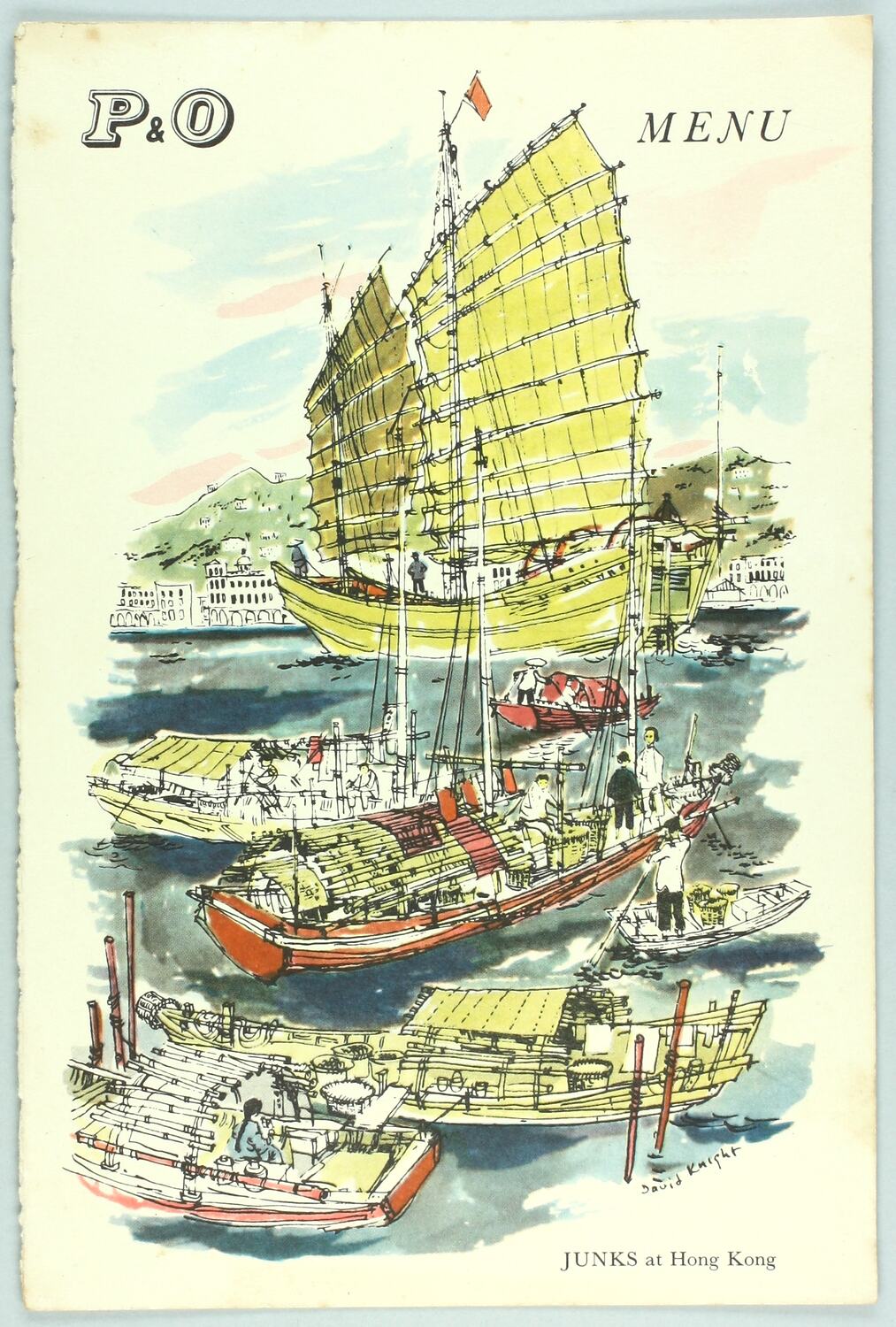 Menu - SS Stratheden, P&O Orient Line, 'Junks at Hong Kong', 1 Dec 1961