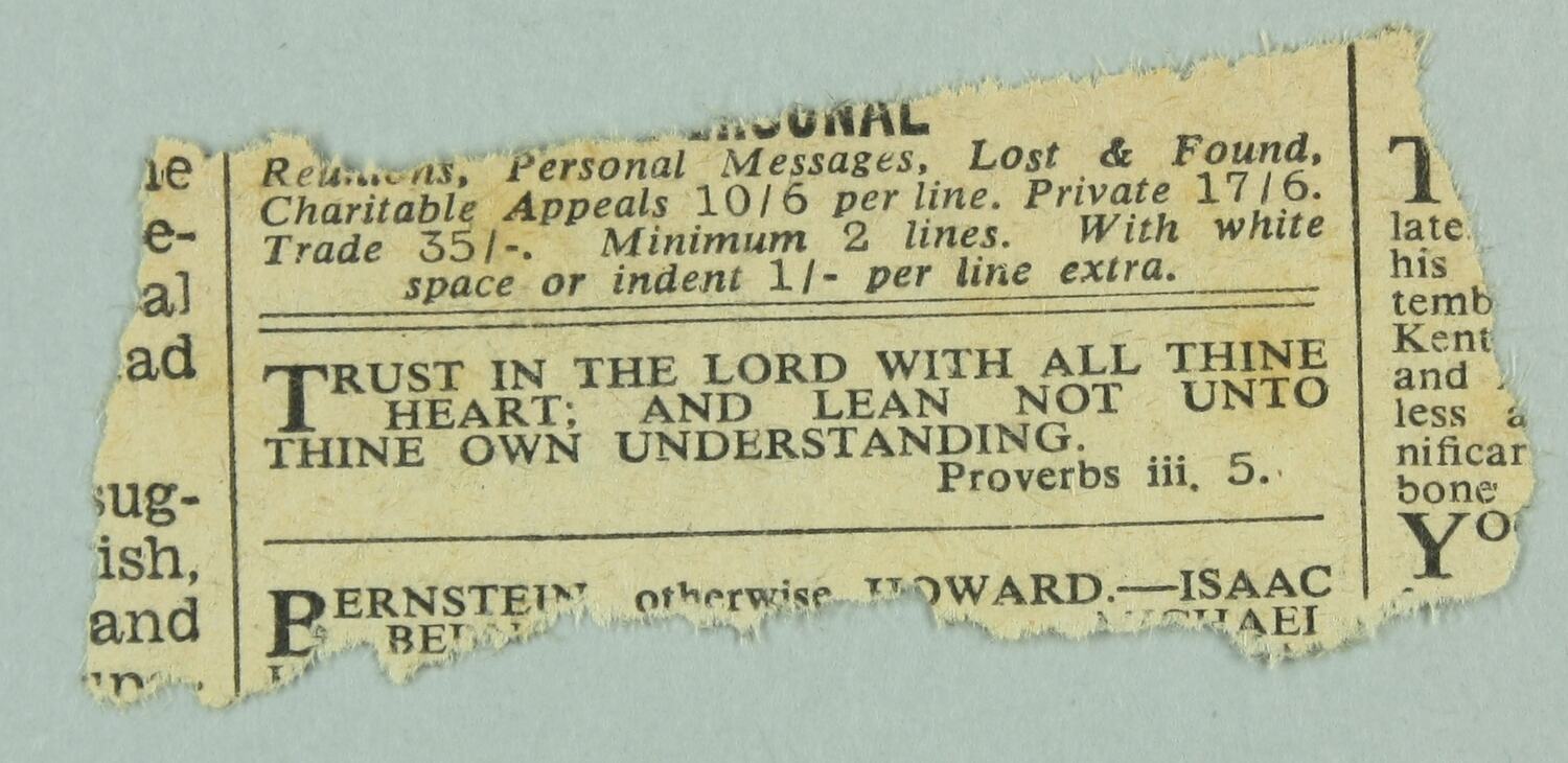 Newspaper Clipping - Book of Proverbs