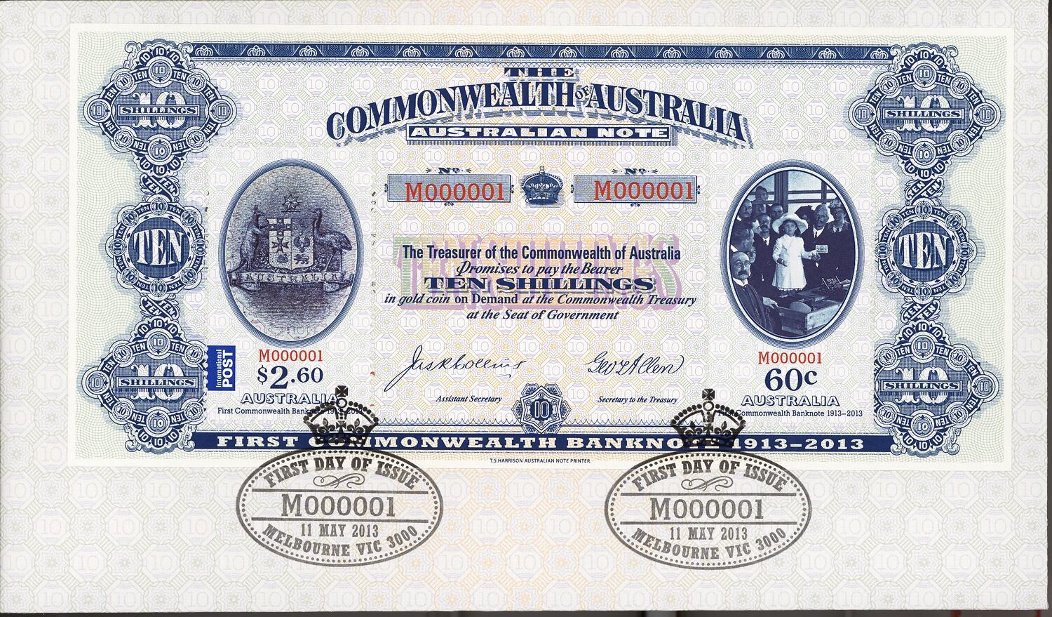 First Day Cover - Minisheet, Centenary of the First Commonwealth Bank ...