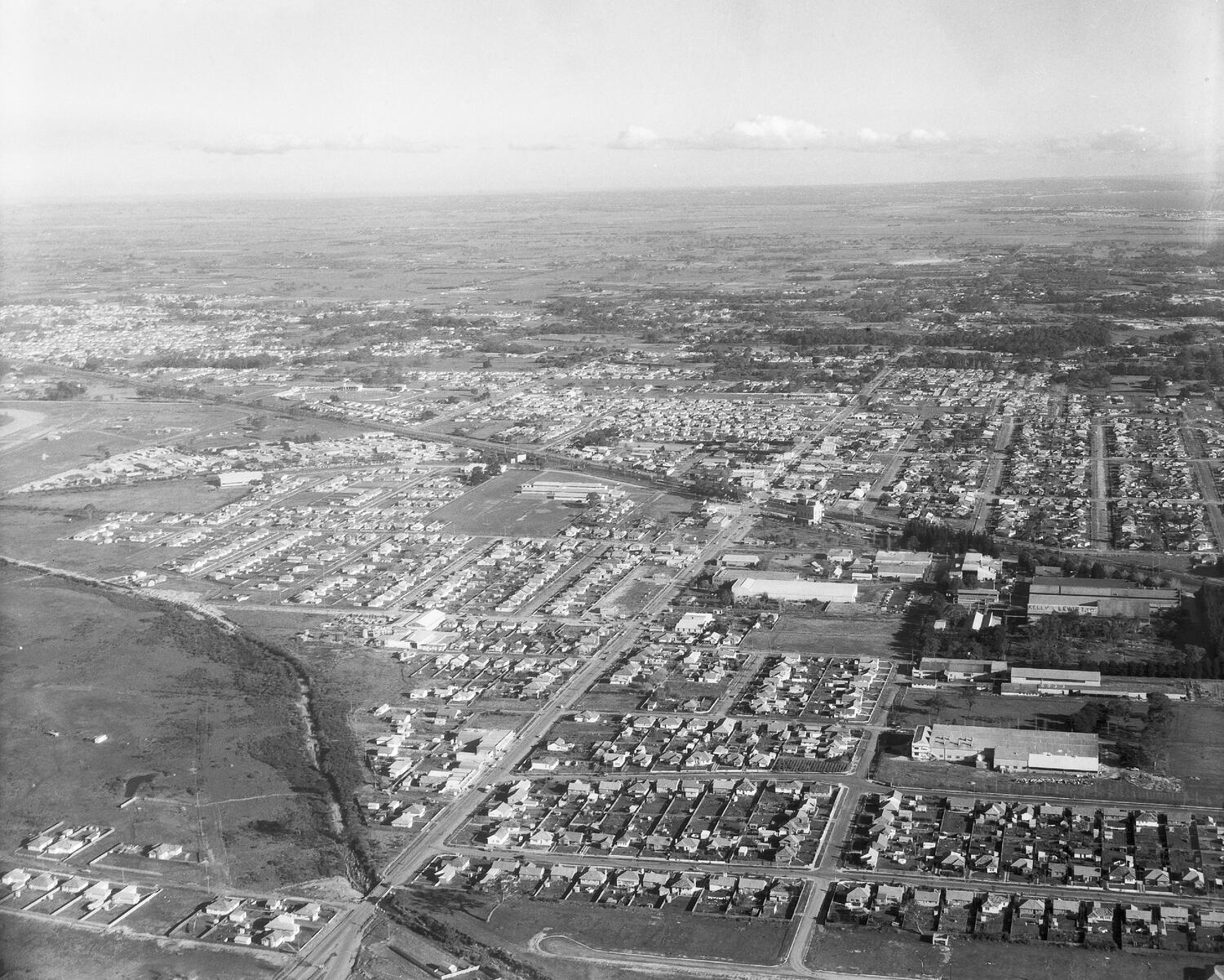 Negative - Aerial View of Springvale, Victoria, 03 Oct 1958