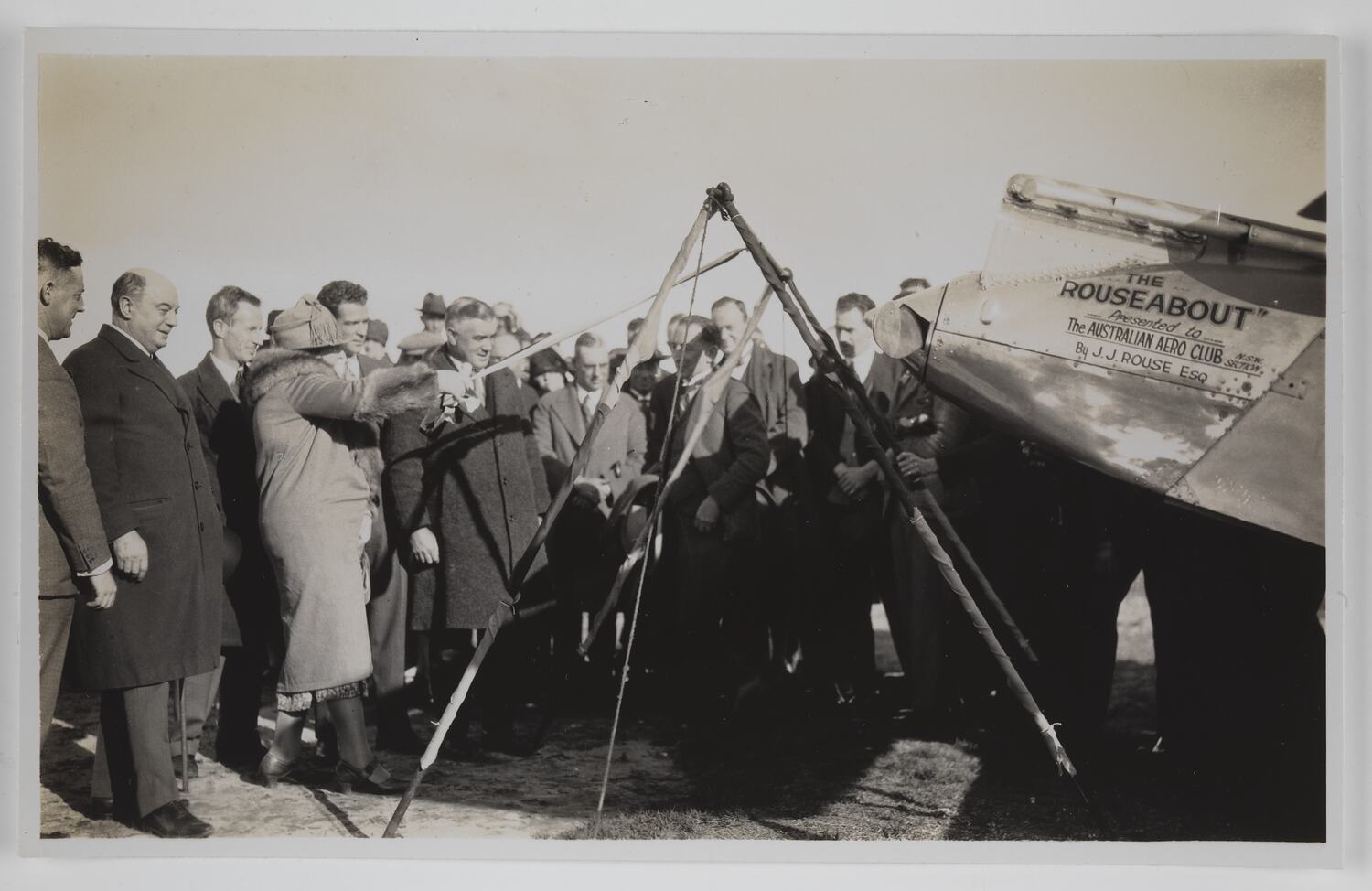Digital Image - Launch of 'Rouseabout' Plane, Mrs Anna Rouse ...