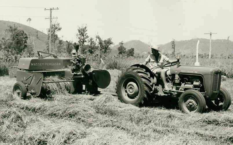 Photograph - Massey Ferguson, Tractor and Baler, Queensland, circa 1962