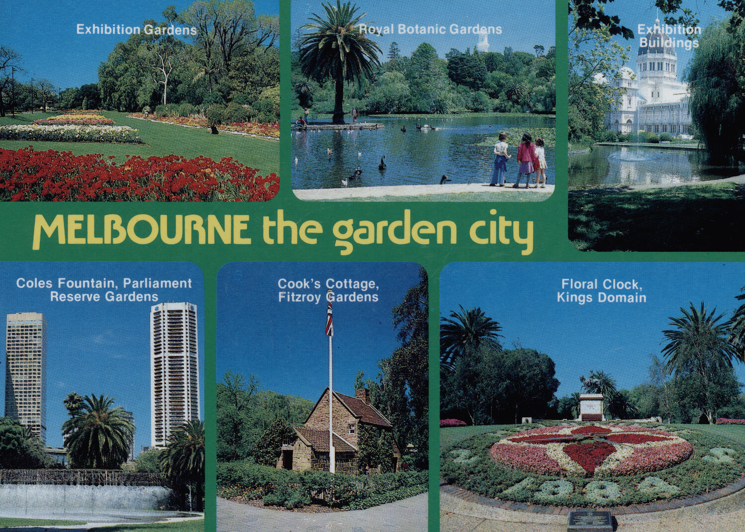 Postcard - Royal Exhibition Building, Gardens & Views of Melbourne ...