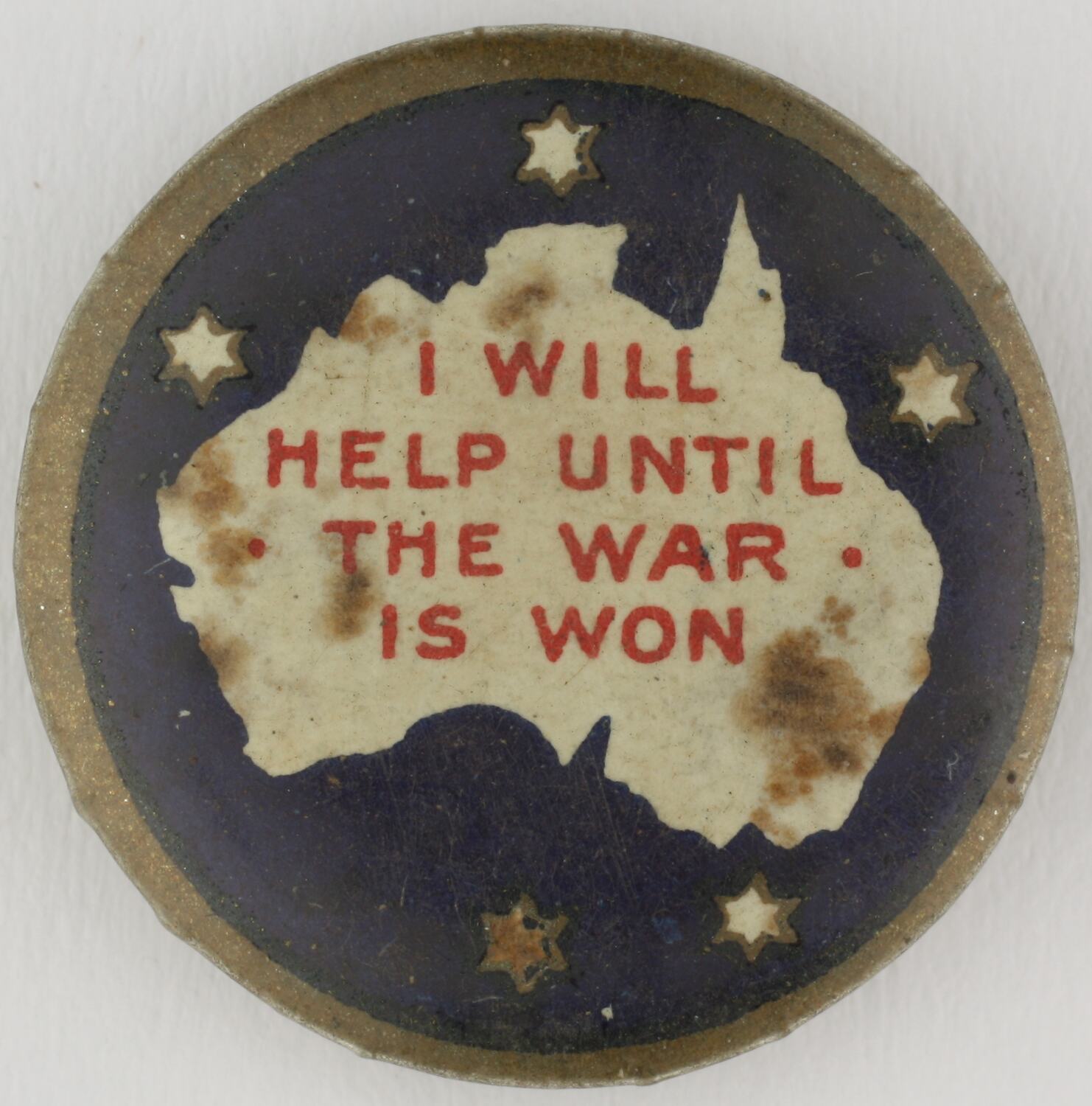 Badge - 'I Will Help Until The War Is Won', World War I, 1917-1918