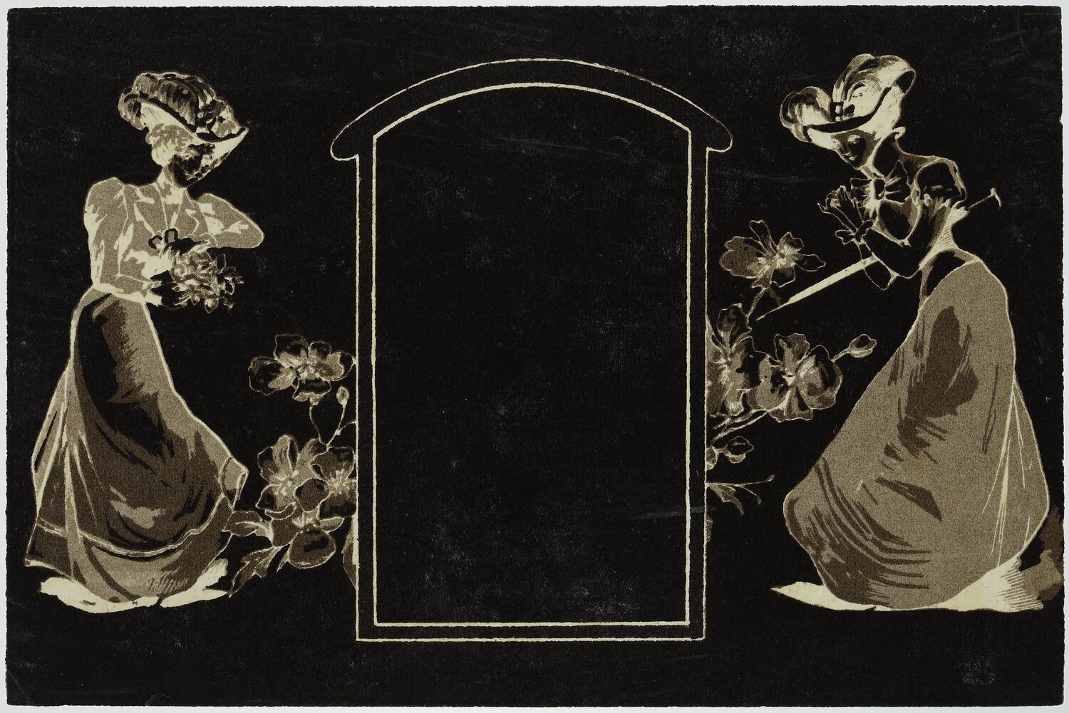 Negative Vignette - Two Edwardian Woman, circa 1900