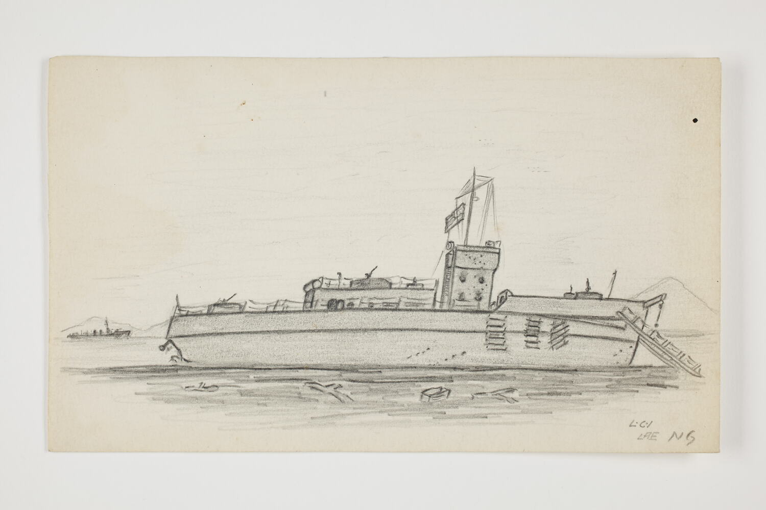 Drawing - World War II Scenes, 'L.C.I' Landing Craft Infantry Ship, J.S ...