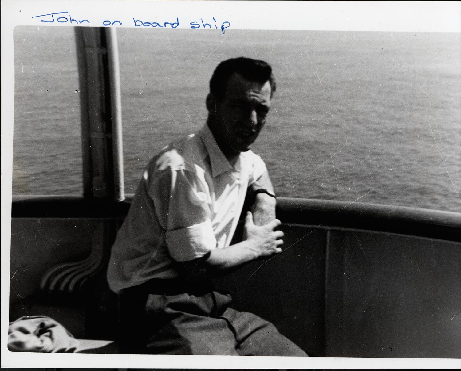 Photograph - John Woods on Deck of MV Fairsea, 1957