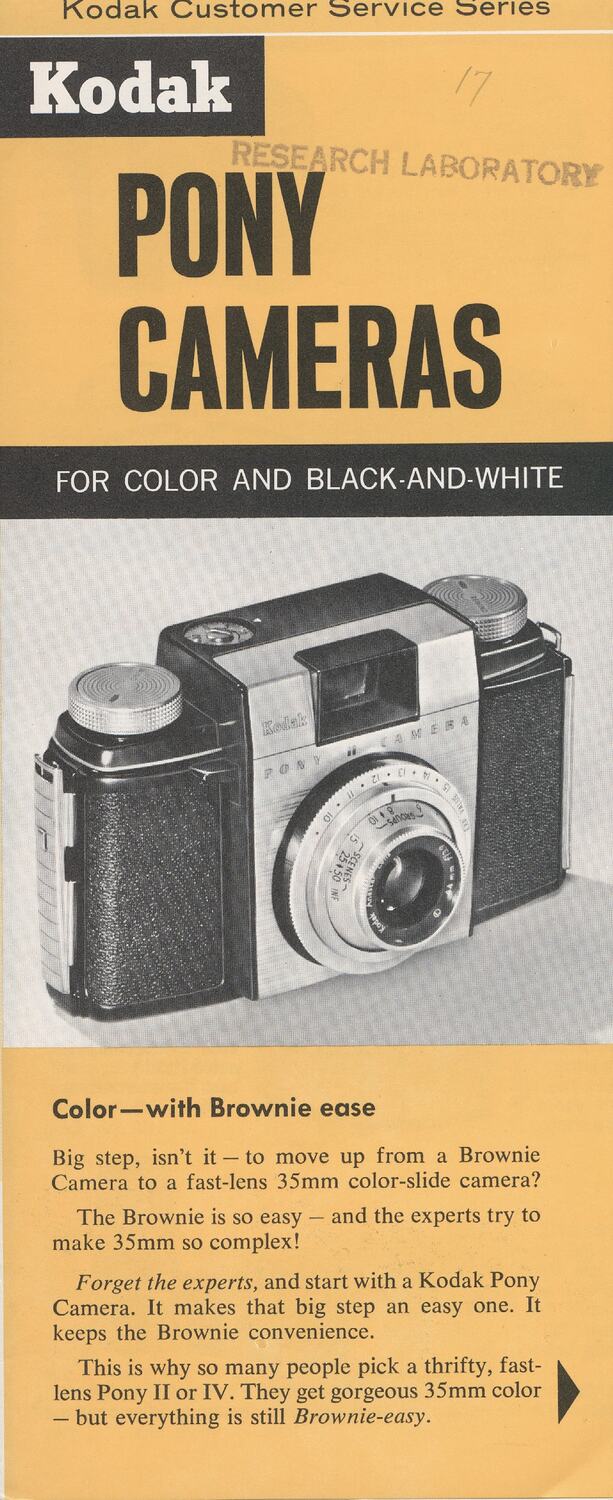 Publicity Leaflet - Eastman Kodak, 'Pony Cameras', 1960