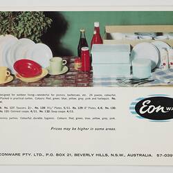 Catalogue - Eonware Pty Ltd, Plastic Mouldings, circa 1965