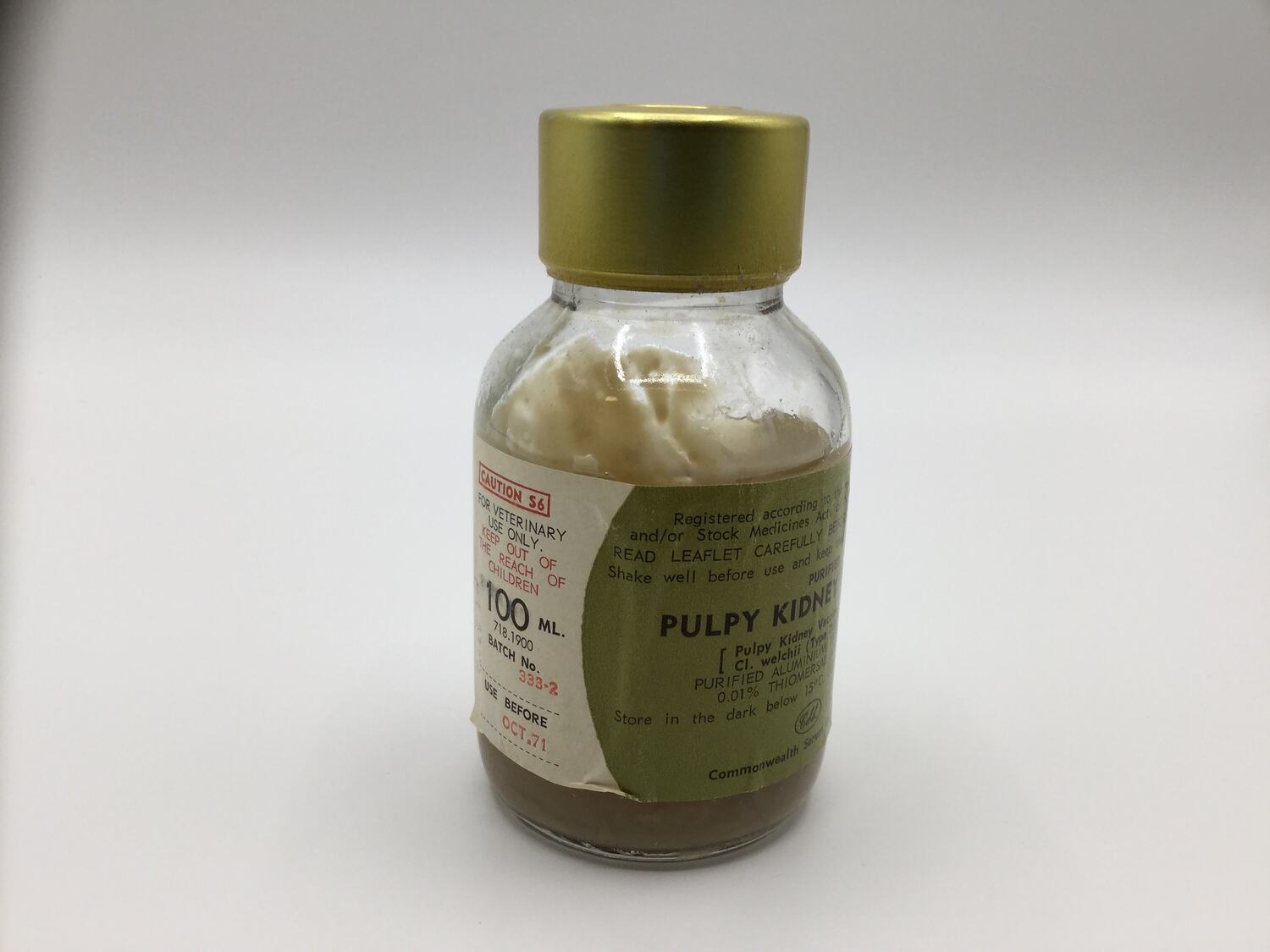 Vaccine Bottle - Pulpy Kidney, 1971