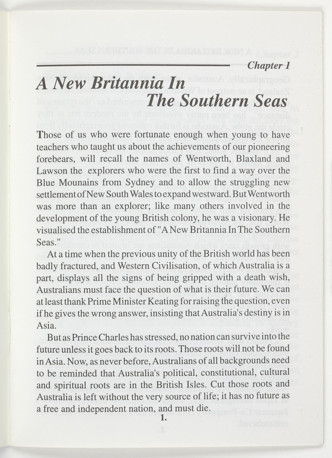 Booklet - Eric D. Butler, 'A New Britannia in The Southern Seas ...