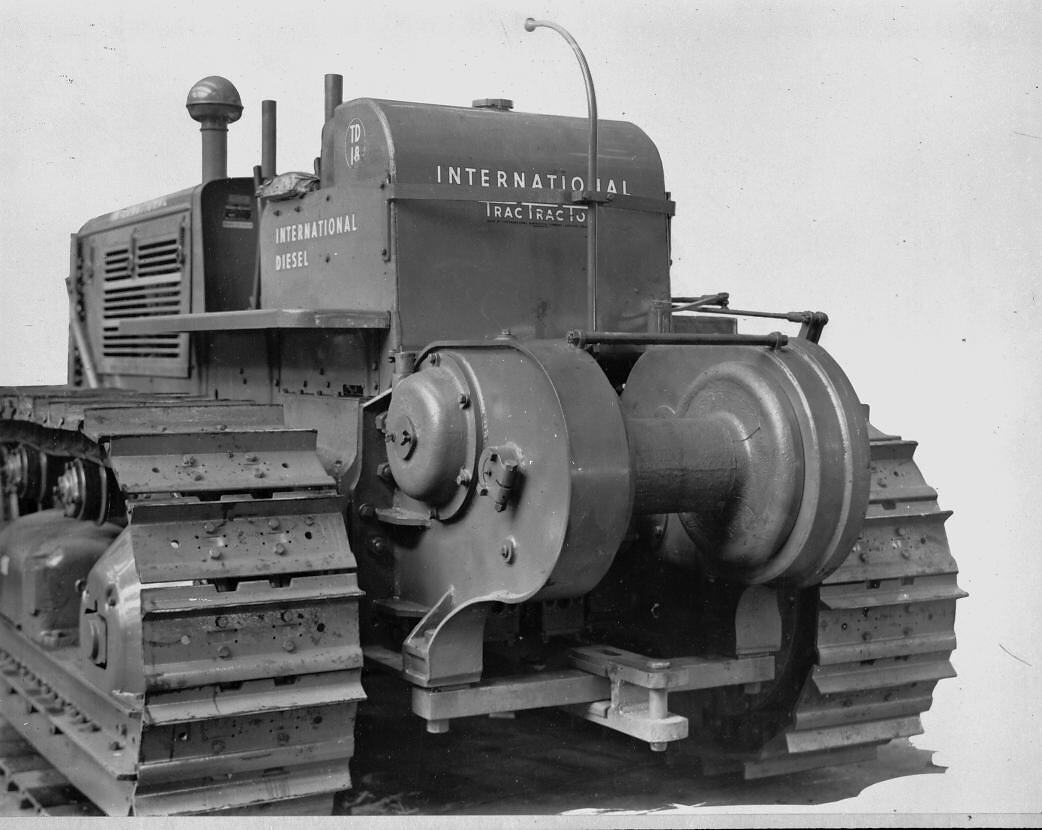 Negative - International Harvester, TD-18 TracTracTor & Winch, 1940