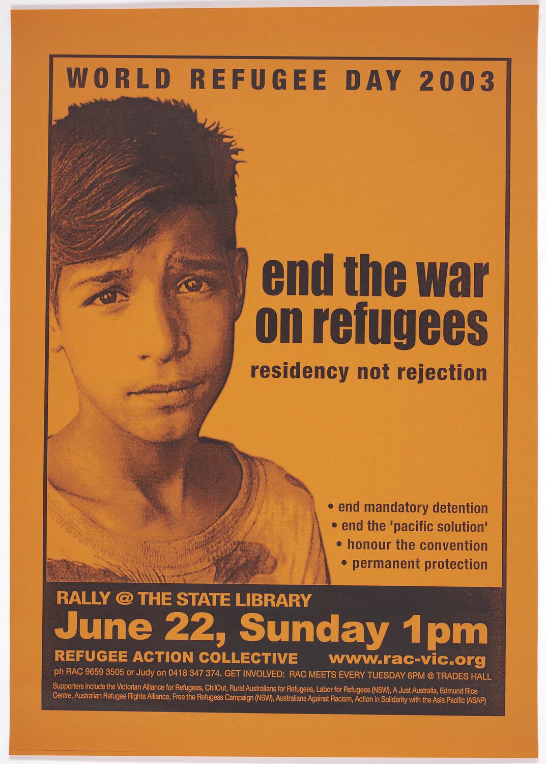 Poster - World Refugee Day, Refugee Action Collective, Jun 2003