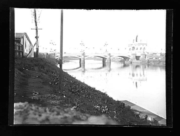Glass Negative - Federation Celebrations, Princes Bridge with ...