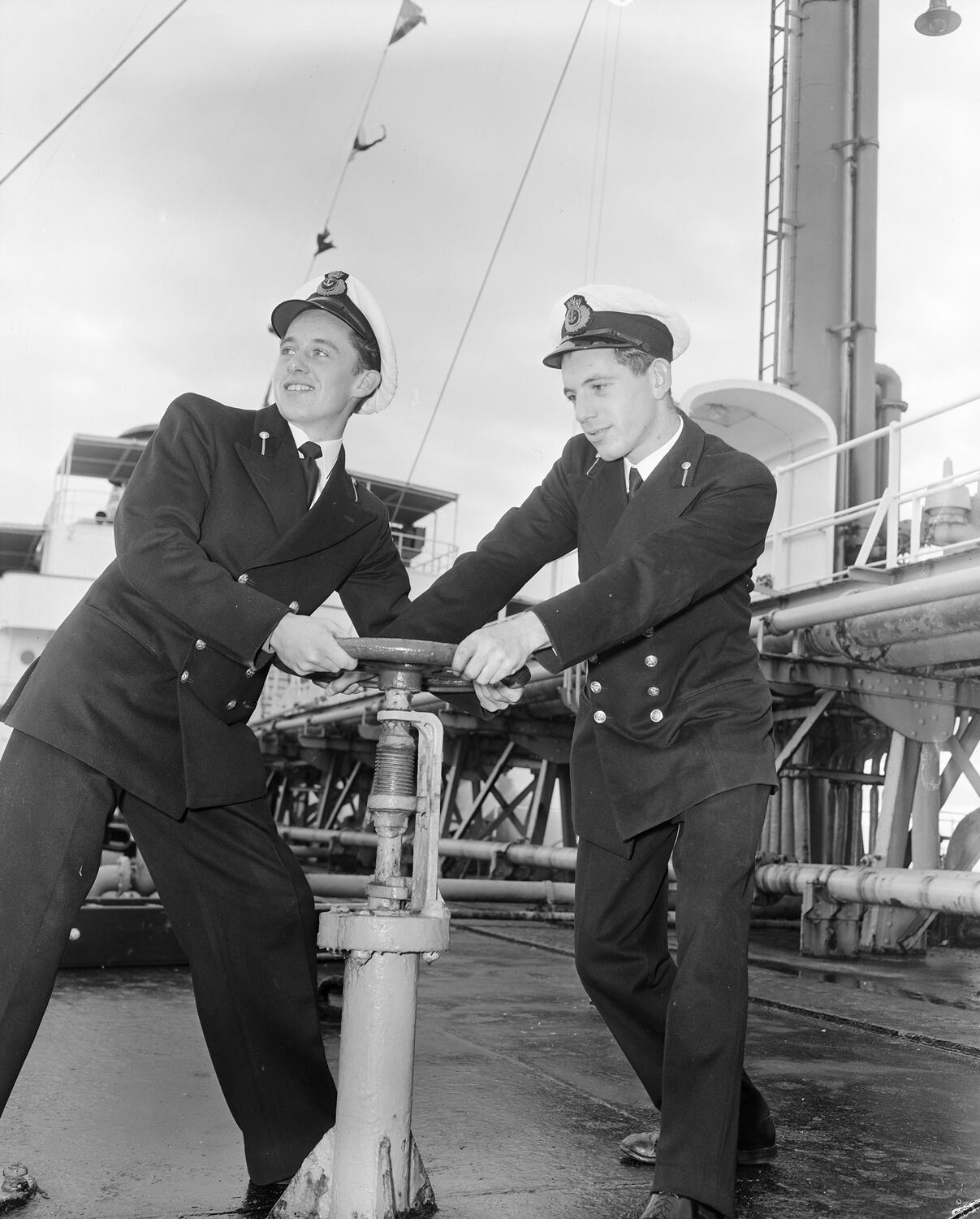 Negative - Shell Co, Crew on Board a Tanker Ship, Victoria, 1958