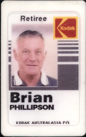 Identification Card - Kodak Retiree Identification, Brian Phillipson ...