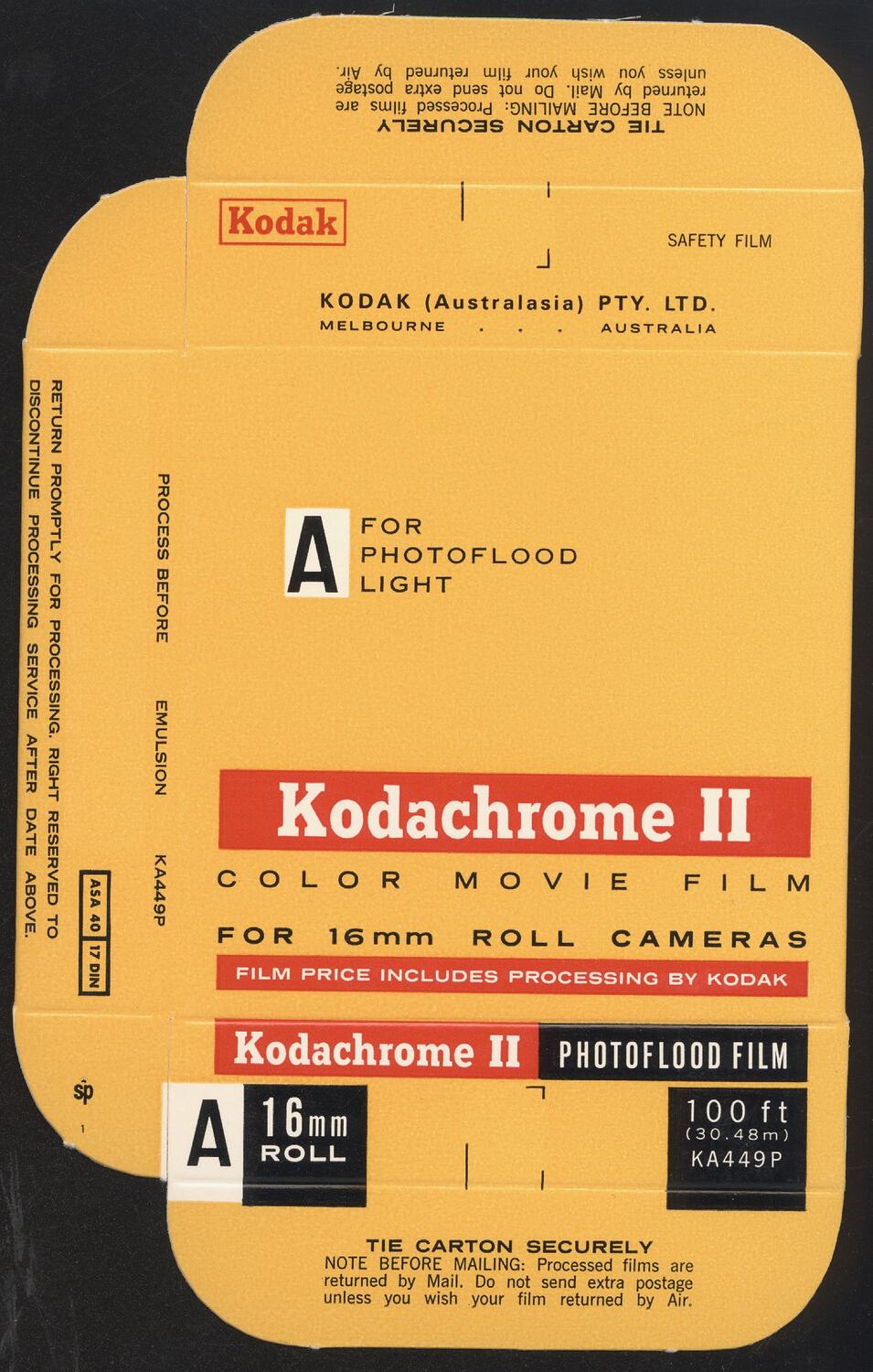 Box - Kodak Australasia Pty Ltd, Kodachrome II Color Movie Film ...