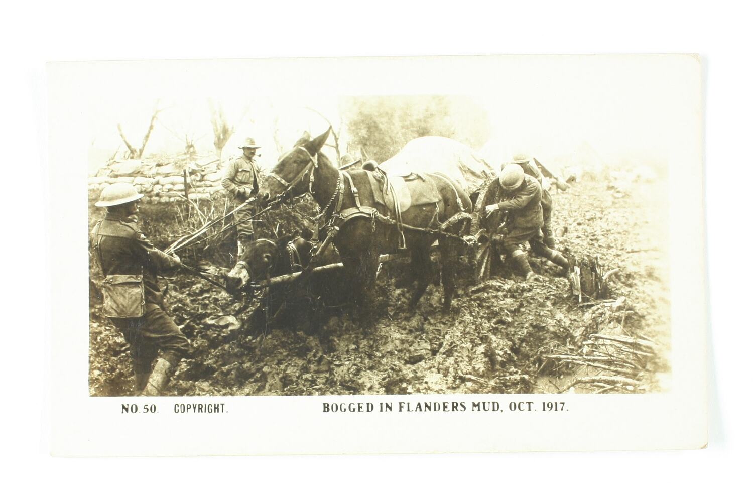 Cigarette Card - 'Bogged in Flanders Mud, Oct. 1917', Official World ...
