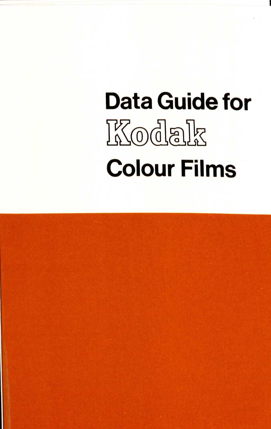 User Guide - Kodak Limited, 'Data Guide for Kodak Colour Films', Dec 1966