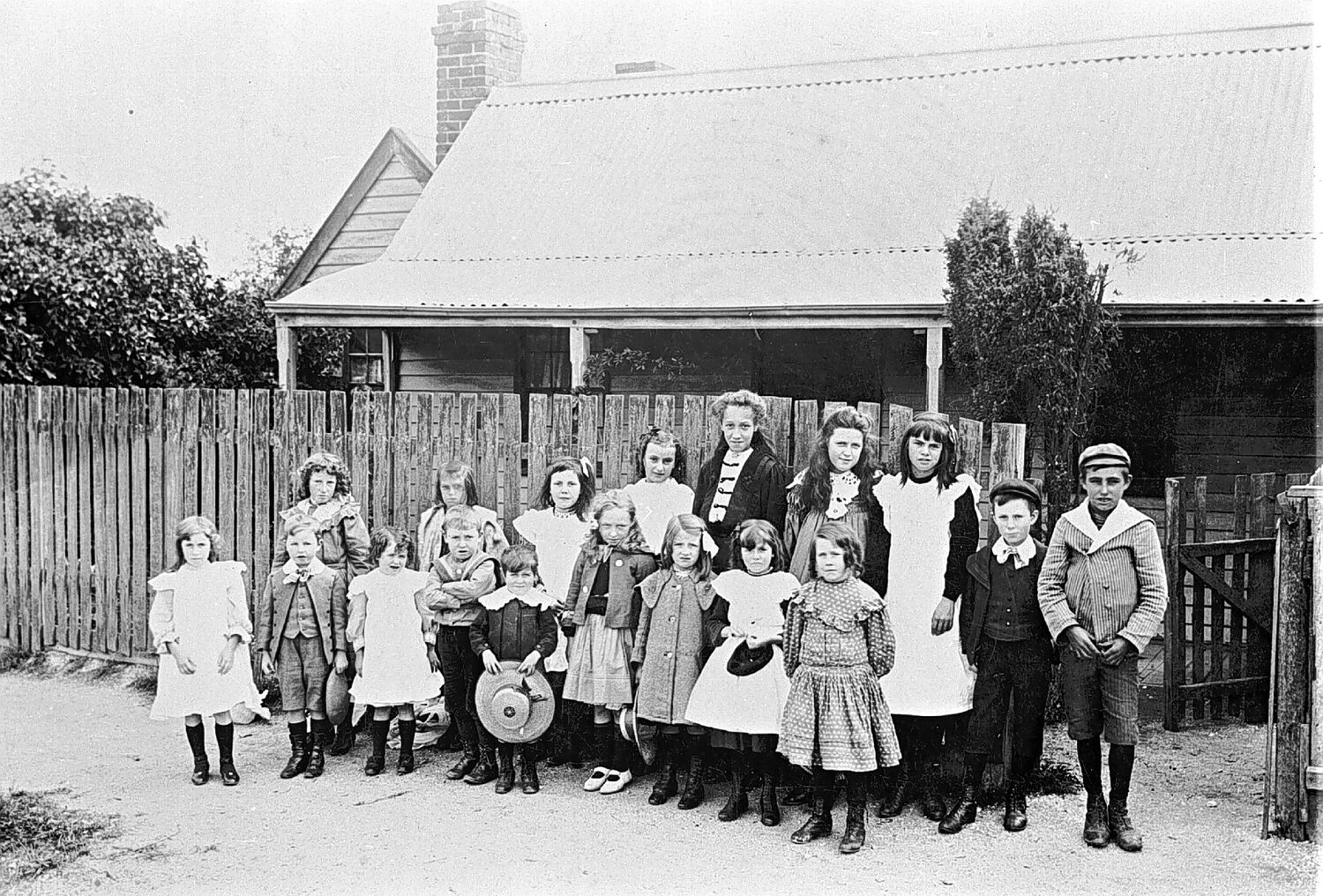 Negative - Pupils of Golden Point School, Victoria, late 19th century